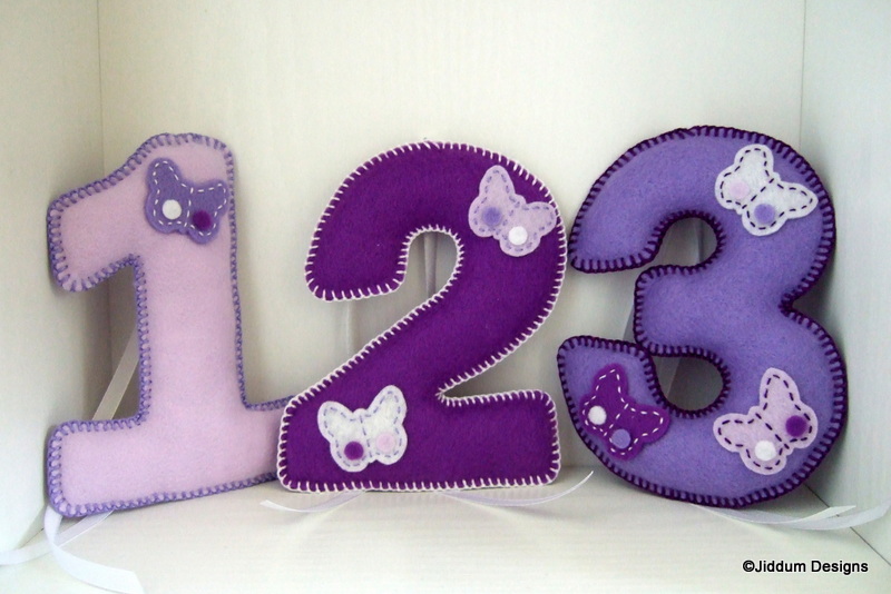 Lilac Butterfly Felt Number Decorations on Luulla