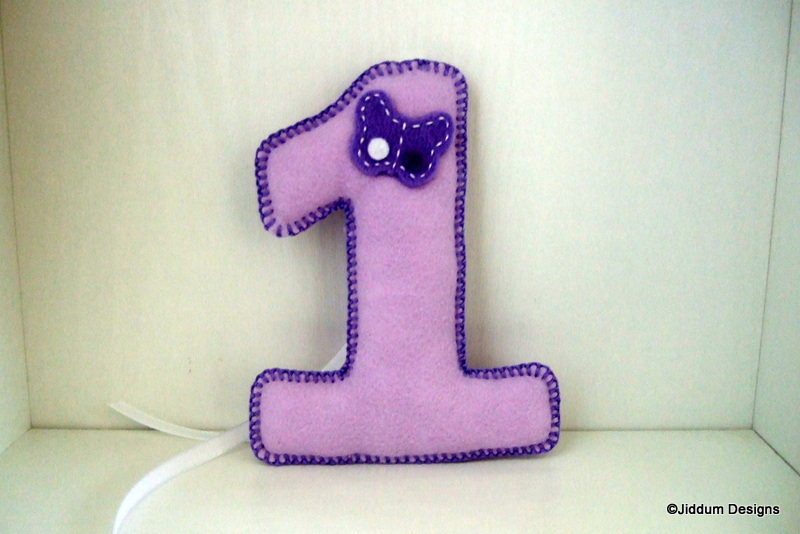 Lilac Butterfly Felt Number Decorations on Luulla
