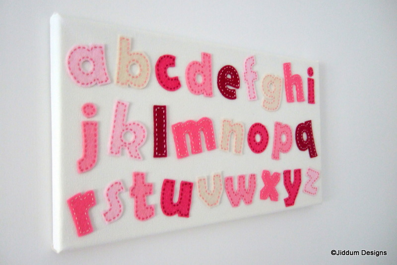 Pink Alphabet Nursery Wall Decoration on Luulla