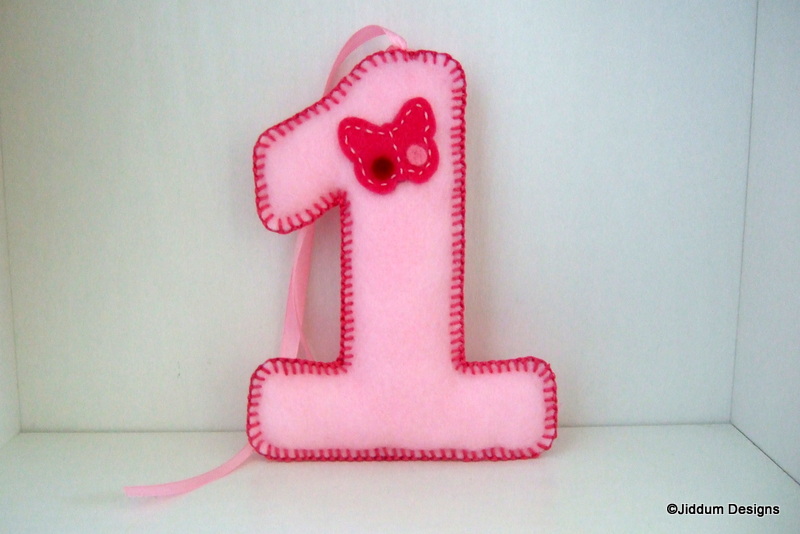 Pink Butterfly Felt Number Decorations on Luulla