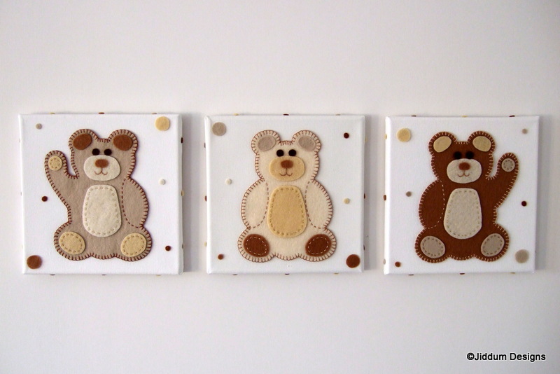 Teddy Bear Nursery Wall Decorations - Set Of 3 on Luulla